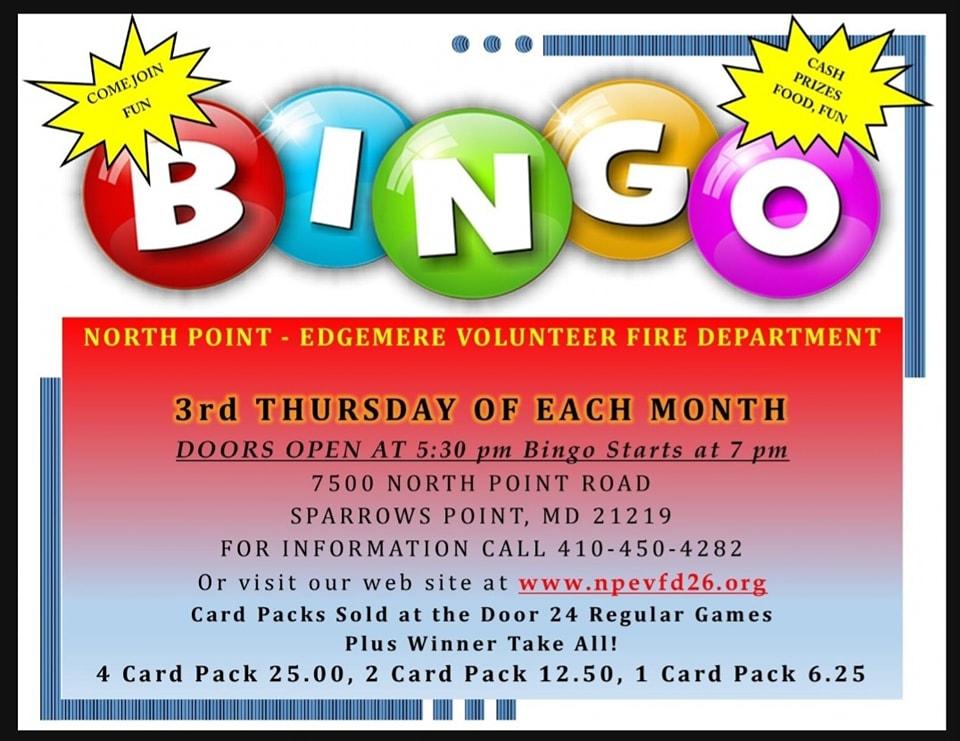 BINGO North Point Edgemere Volunteer Fire Department bingo-north-point-edgemere-volunteer-fire-department